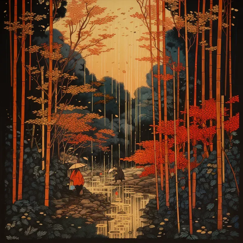 Ukiyoe Style Landscapes Art Midjourney Prompt | PromptBase