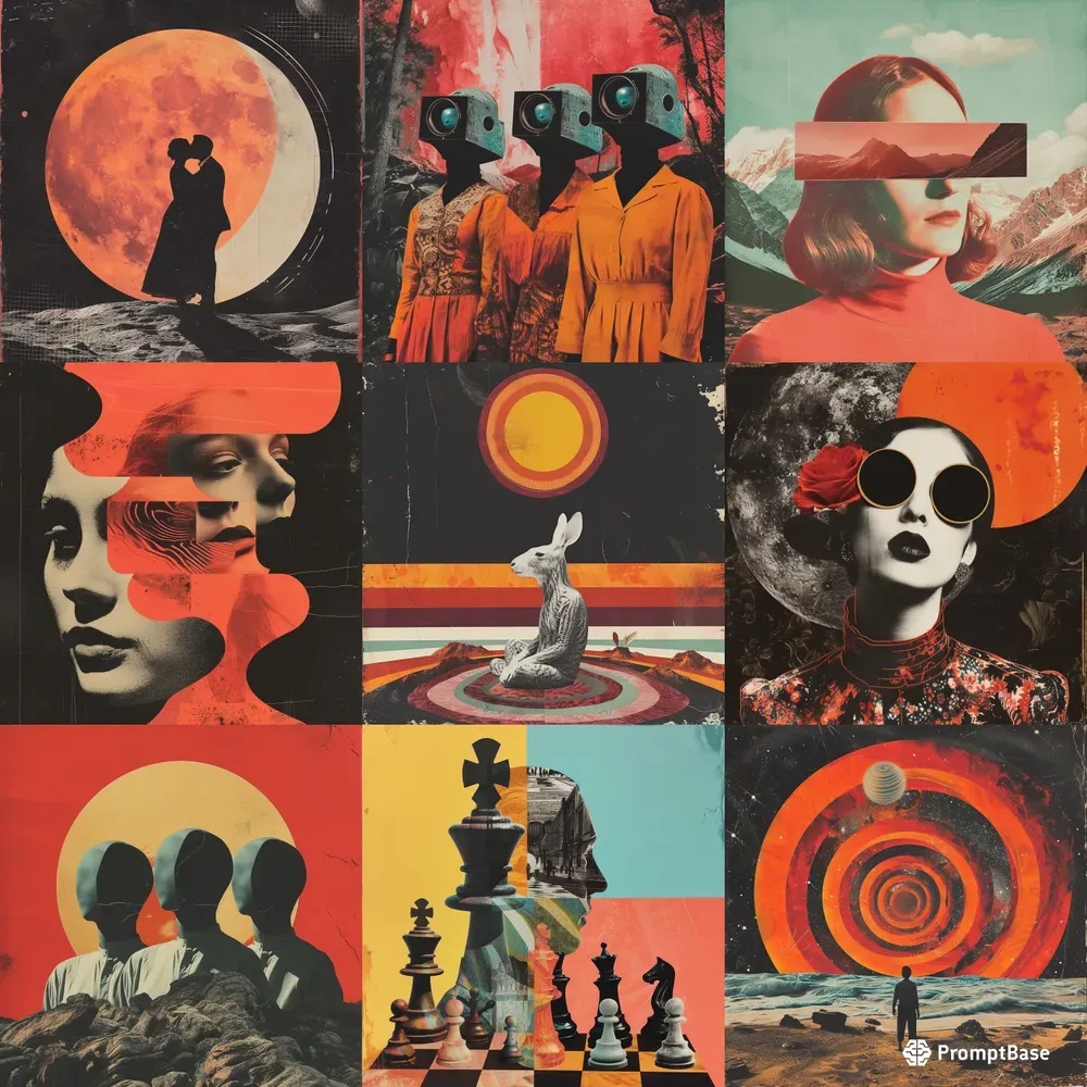 Weird Surreal Collages Midjourney Prompt | PromptBase