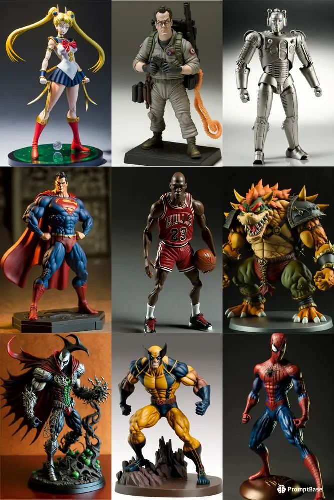 Dynamic Action Figures Midjourney Prompt | PromptBase