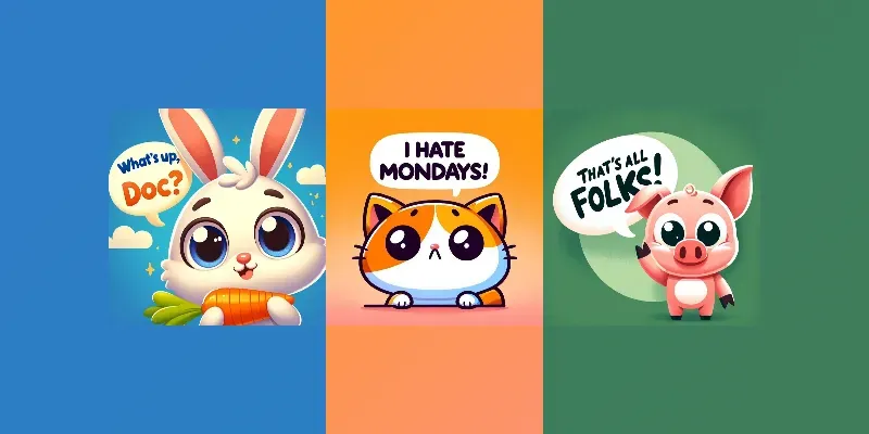 Cute Animals With Speech Bubbles DALL·E Prompt | PromptBase