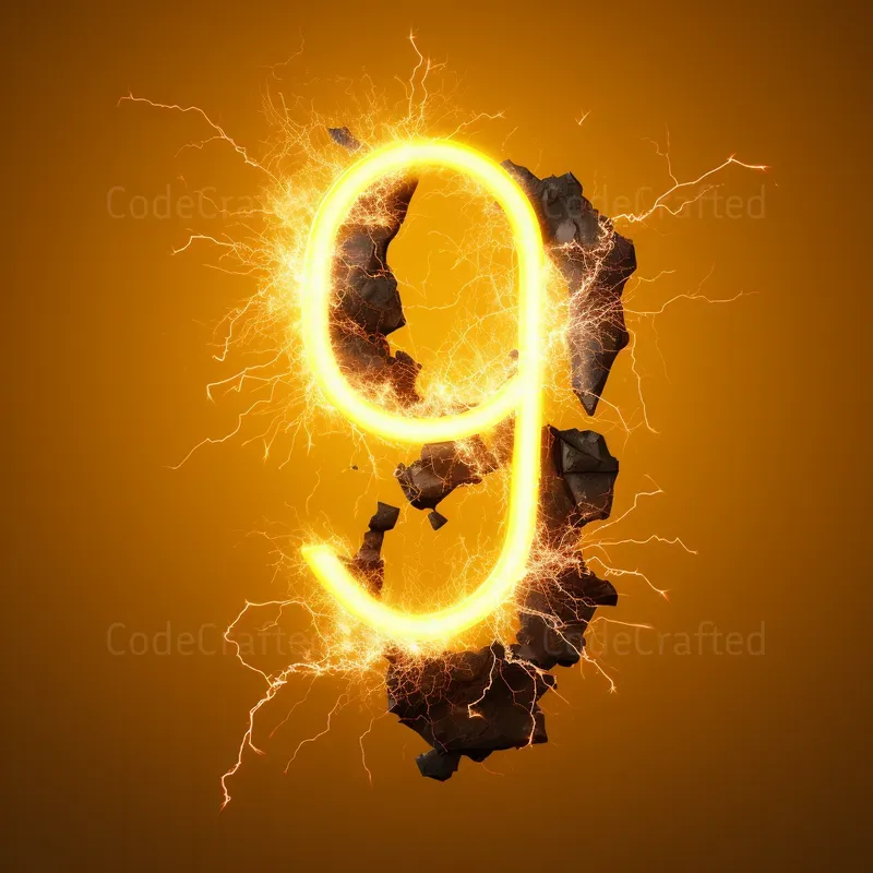 Numbers Made Of Electricity Or Lightning Midjourney Prompt | PromptBase