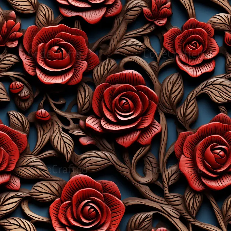 Etched Wood Seamless Floral Patterns Midjourney Prompt | PromptBase