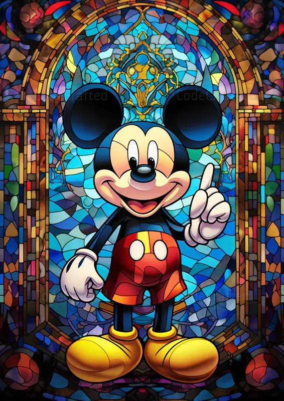 Disney Characters In Stained Glass Midjourney Prompt | PromptBase