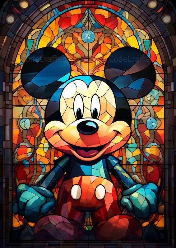 Disney Characters In Stained Glass Midjourney Prompt | PromptBase
