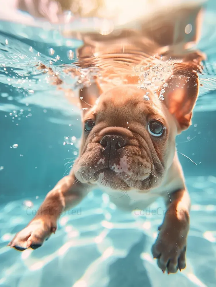 Animals Swimming Underwater In Pools Midjourney Prompt | PromptBase