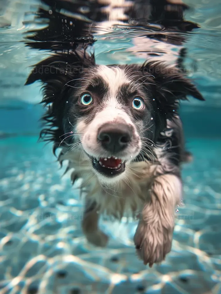 Animals Swimming Underwater In Pools Midjourney Prompt | PromptBase