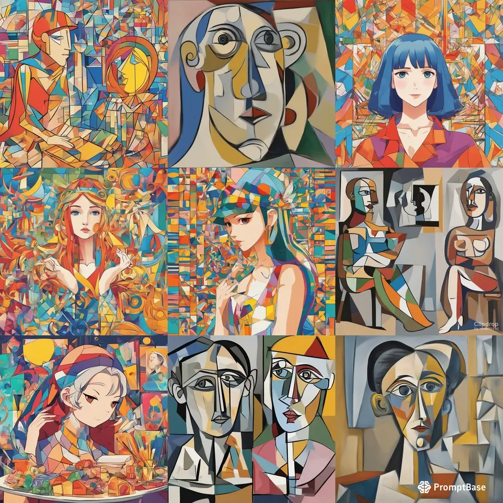 Diamond Abstract Forms Of Picasso Art Stable Diffusion Prompt | PromptBase