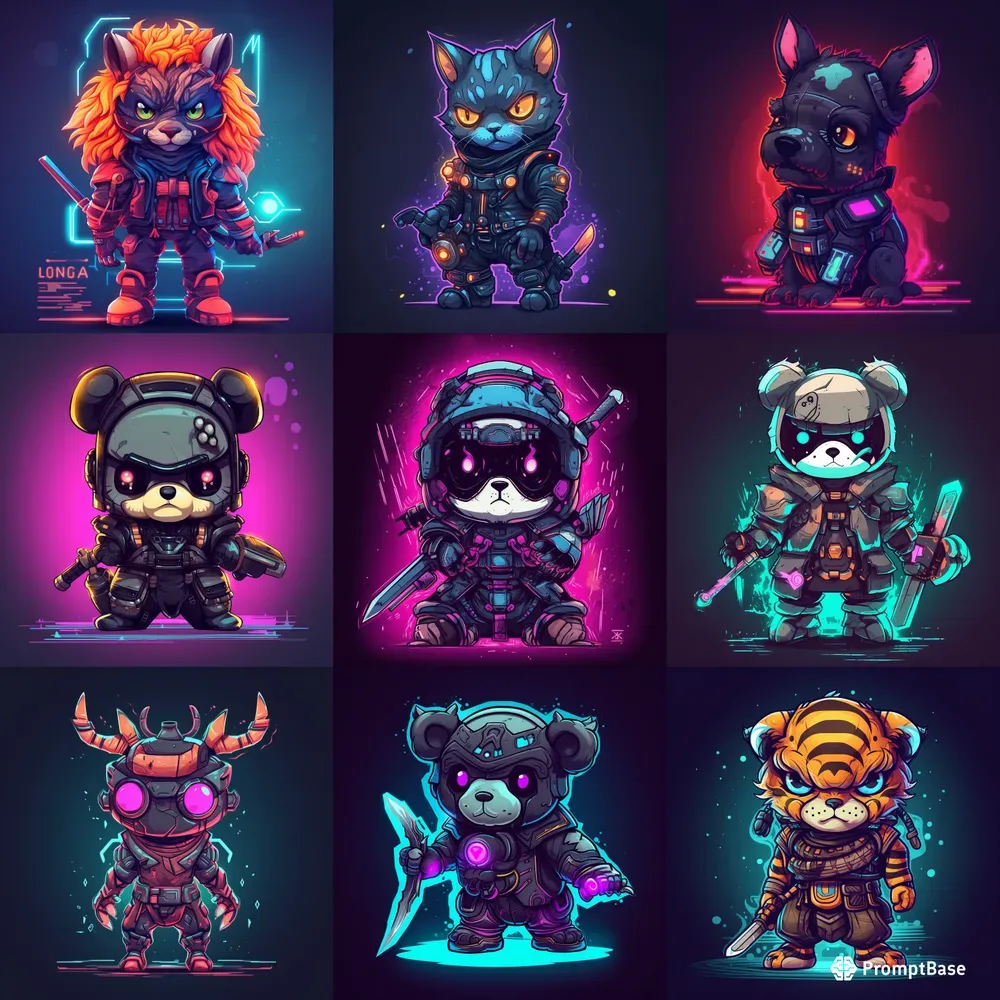 NFT Anthropomorphic Cyberpunk Doodles Midjourney Prompt | PromptBase