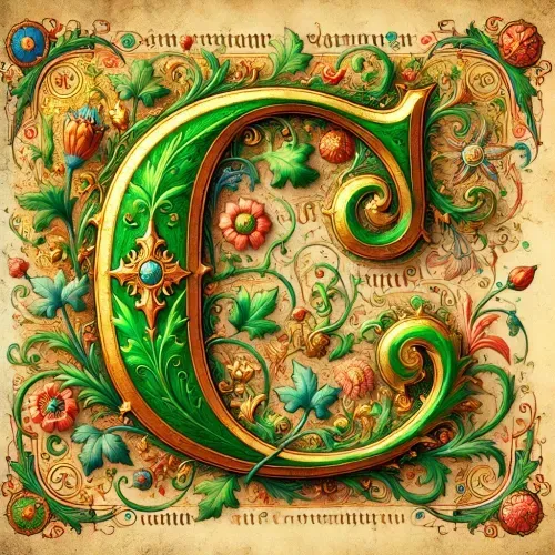 Medieval Manuscript Illuminated Letter Generator App | PromptBase