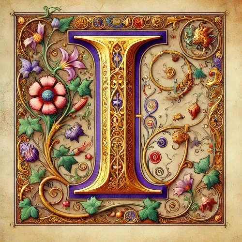 Medieval Manuscript Illuminated Letter Generator App | PromptBase