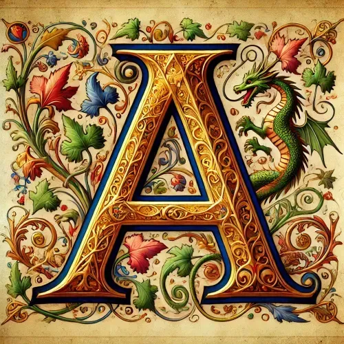 Medieval Manuscript Illuminated Letter Generator App | PromptBase