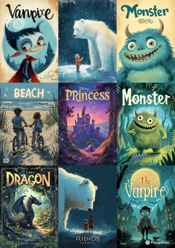 Martin Jr Style Children Books Covers Midjourney Prompt | PromptBase