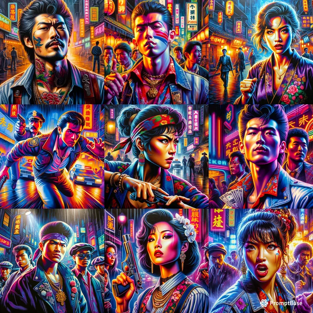 Asian 80s Gangs DALL·E Prompt | PromptBase