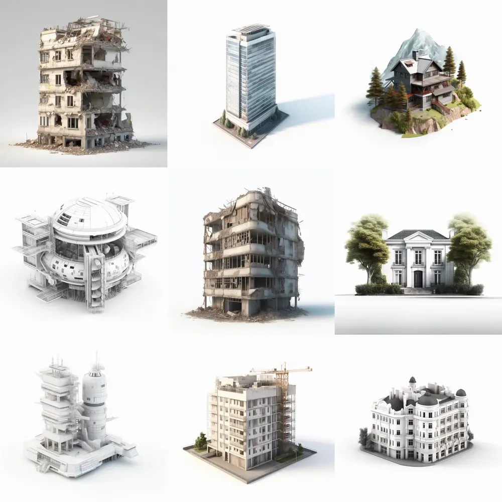 3D Icons Buildings Midjourney Prompt | PromptBase