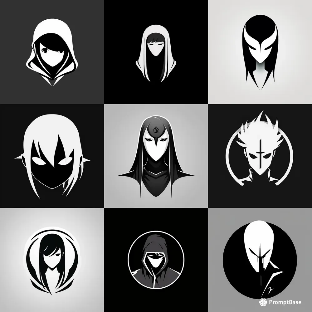 Minimal Anime No Face Logos Midjourney Prompt | PromptBase