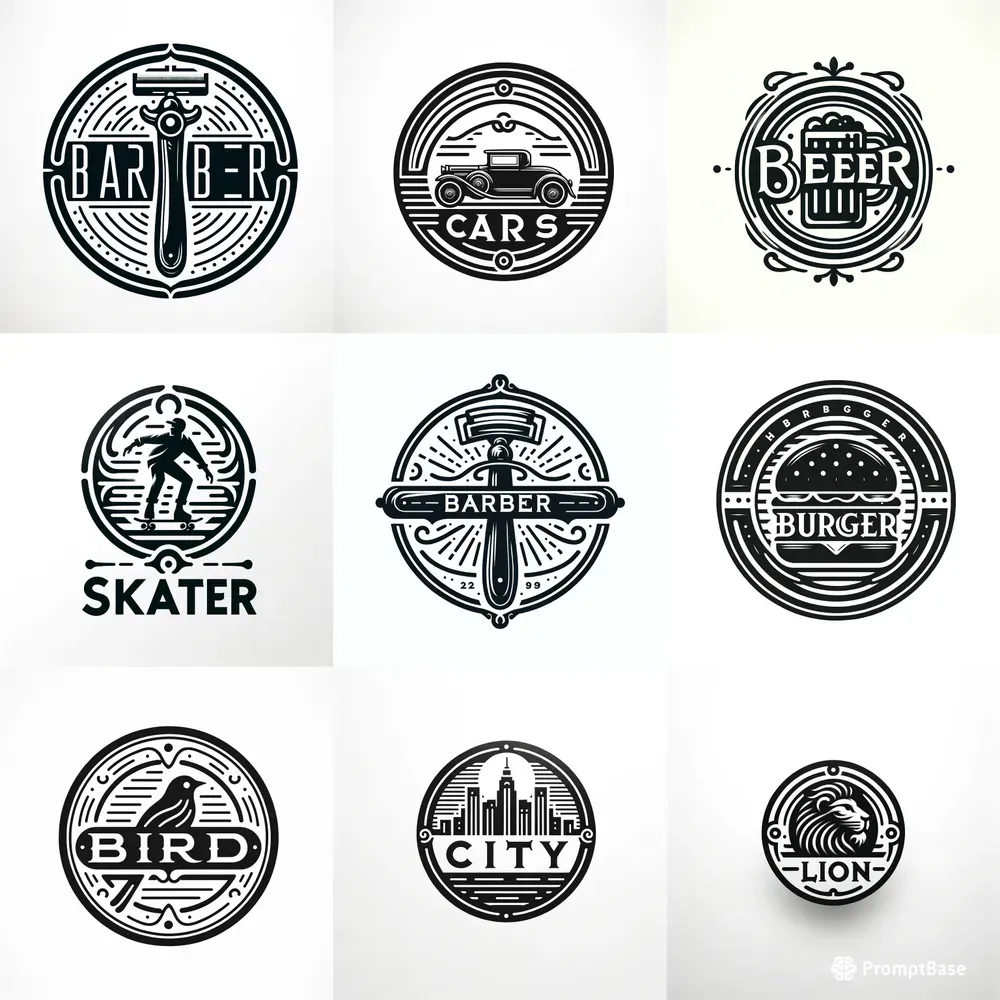 Vintage Stamp Logos With Any Text DALL·E Prompt | PromptBase