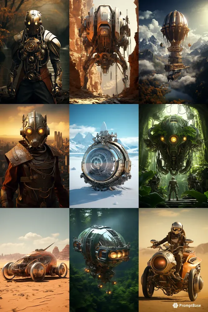 Realistic Steampunk Posters Midjourney Prompt | PromptBase