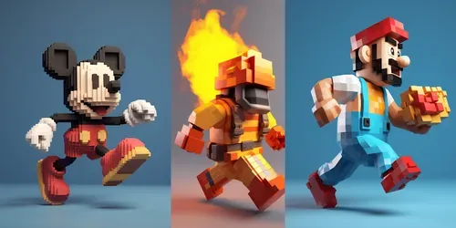 3D Pixel Characters Midjourney Prompt | PromptBase