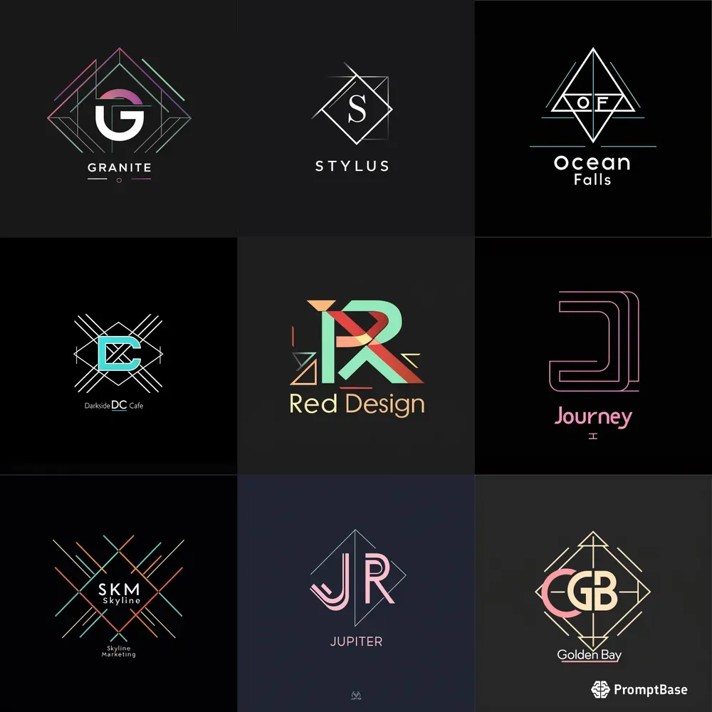 Minimalist Monogram Logos Midjourney Prompt | PromptBase