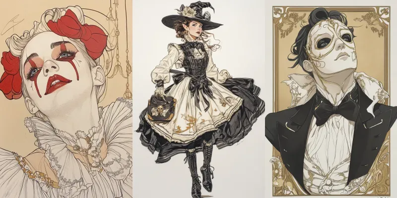Gothic Glamour Horror Icons Reimagined Midjourney Prompt | PromptBase