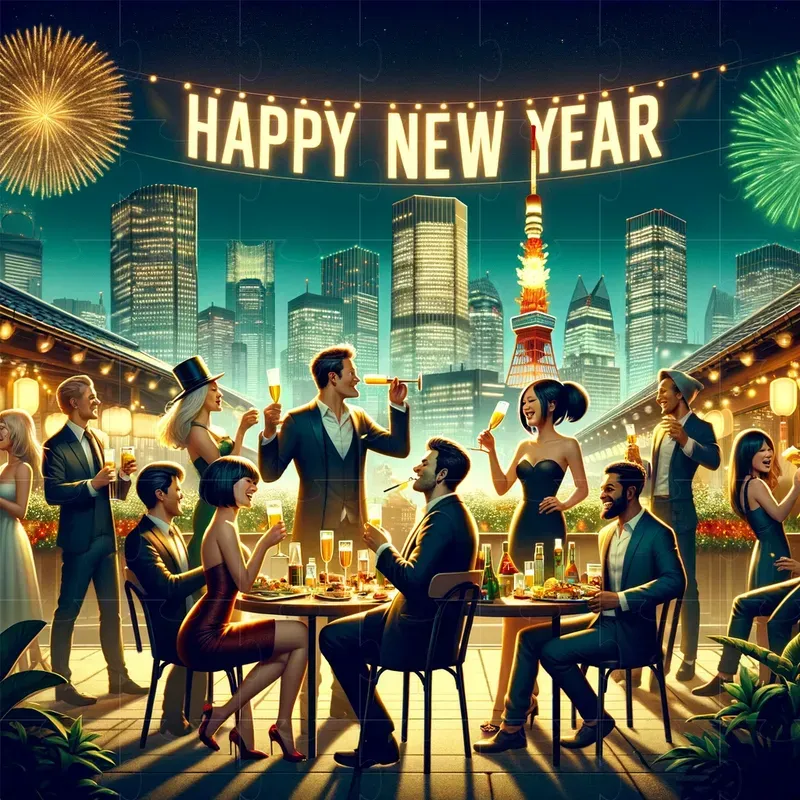 Happy New Year Celebration Postcards DALL·E Prompt | PromptBase