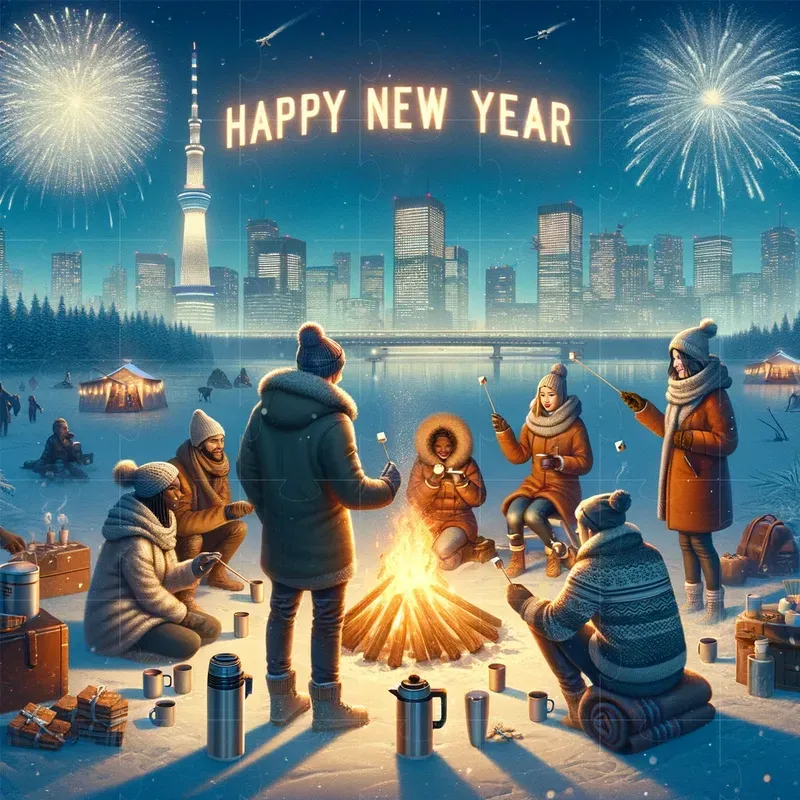 Happy New Year Celebration Postcards DALL·E Prompt | PromptBase
