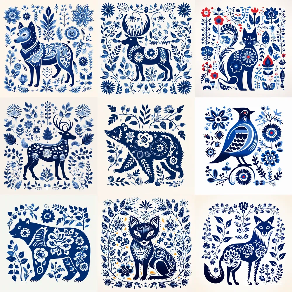 Danish Nordic Traditional Folk Patterns Midjourney Prompt | PromptBase