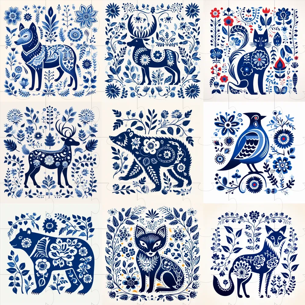 Danish Nordic Traditional Folk Patterns Midjourney Prompt | PromptBase