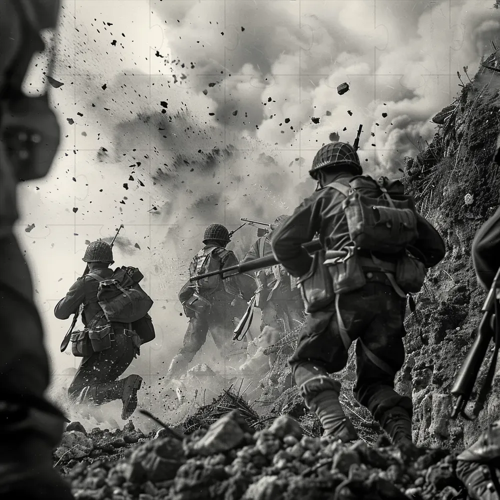 Realistic Action Ww2 Photos Midjourney Prompt | PromptBase