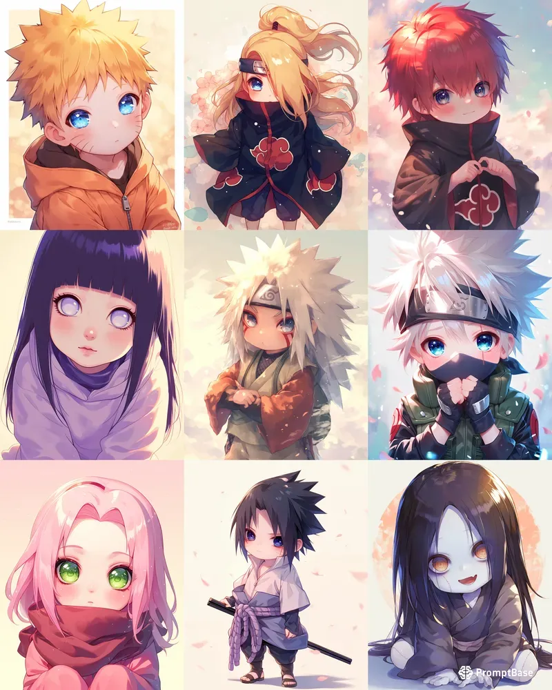 Babified Naruto Shippuden Midjourney Prompt | PromptBase