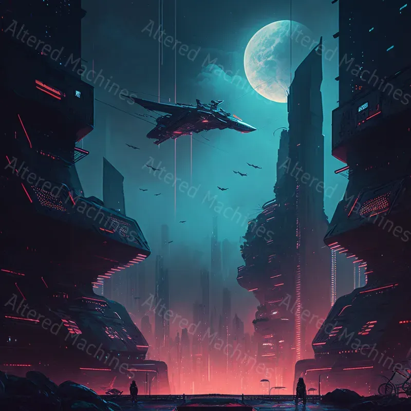 Cyberpunk Neo-noir Illustrations Midjourney Prompt | PromptBase