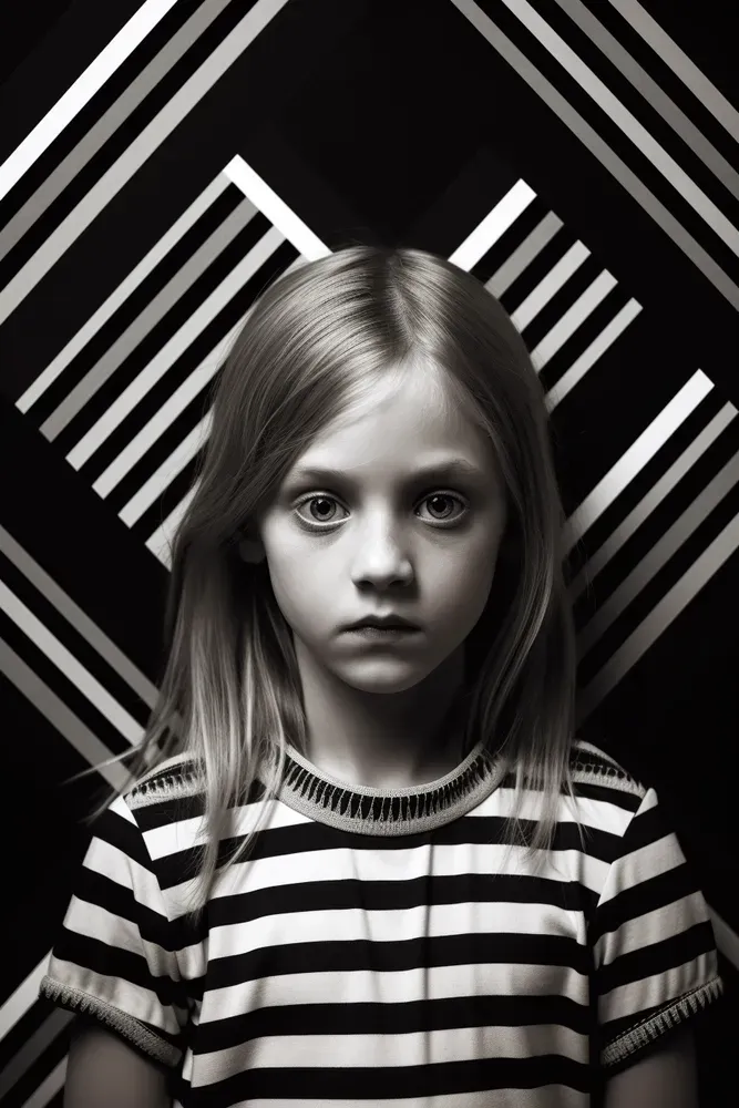 Geometric Black White Portraits Midjourney Prompt | PromptBase