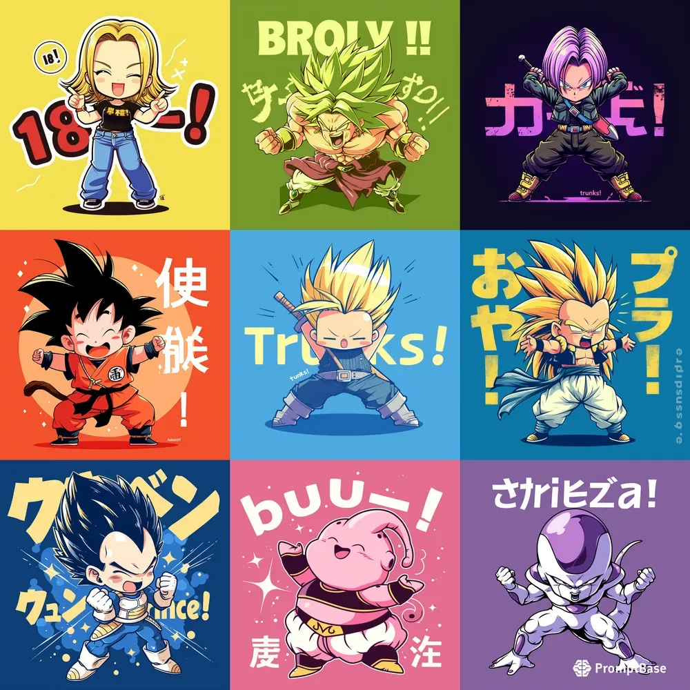 Chibi Dbz T Shirt Designs Midjourney Prompt | PromptBase