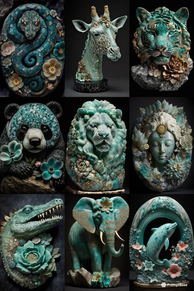 Marble Animals Midjourney Prompt | PromptBase