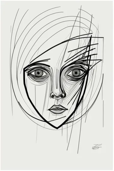 Abstract Eyes Line Art Midjourney Prompt | PromptBase