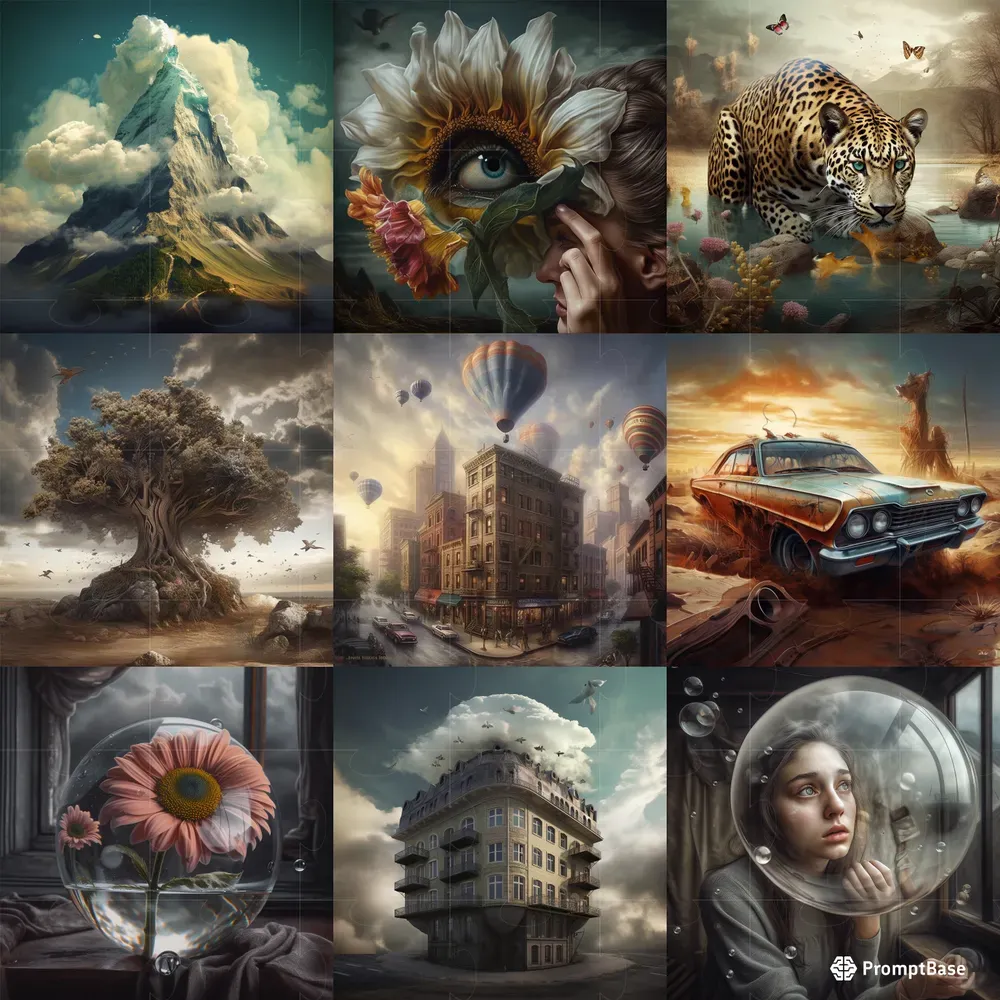 Hyperreal Surrealism Midjourney Prompt | PromptBase