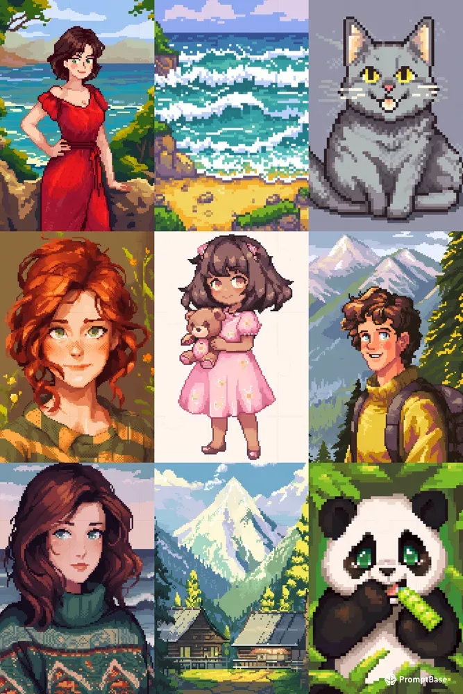 Pixel Illustrations Midjourney Prompt | PromptBase