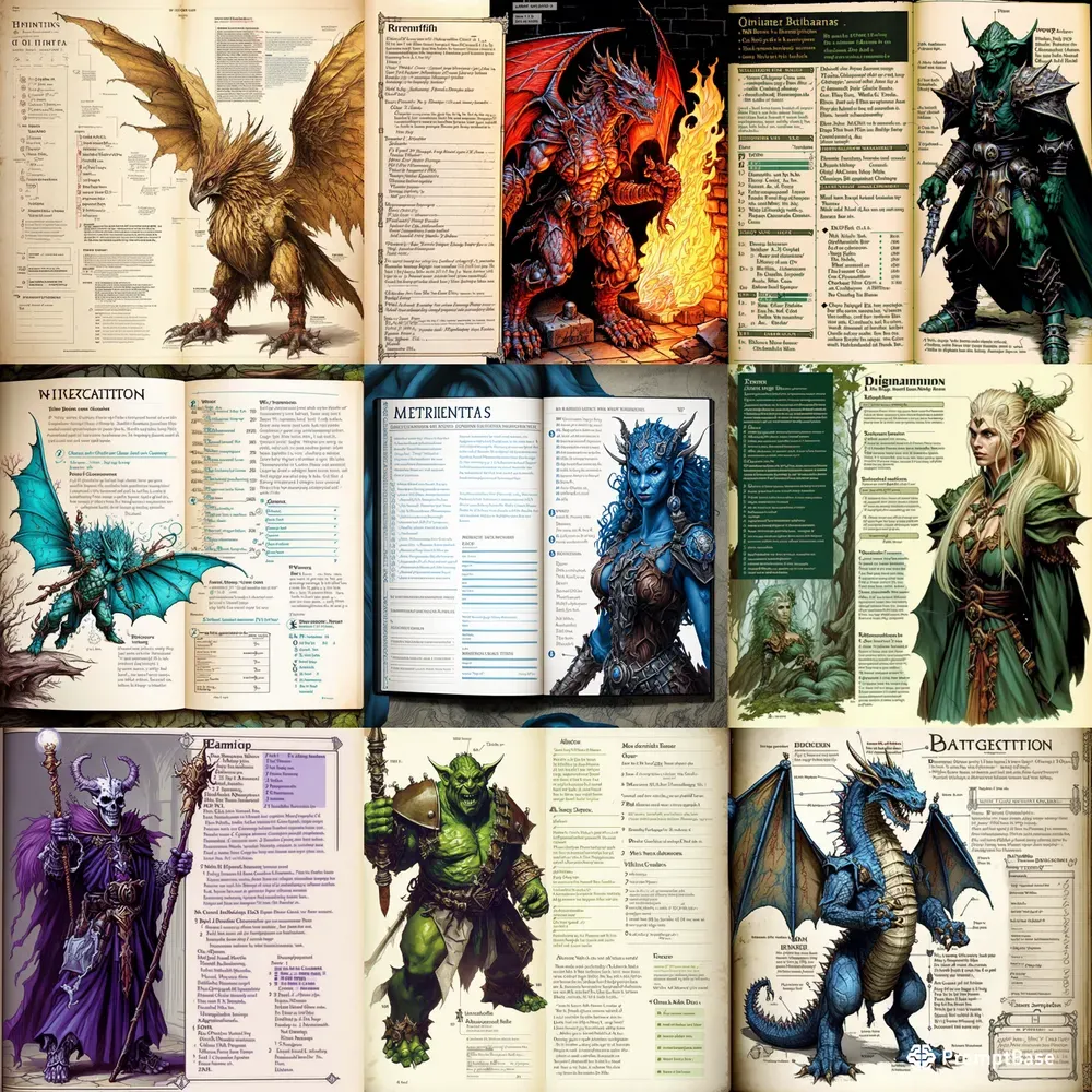 Dungeons Dragons Monster Manual Pages Midjourney Prompt | PromptBase