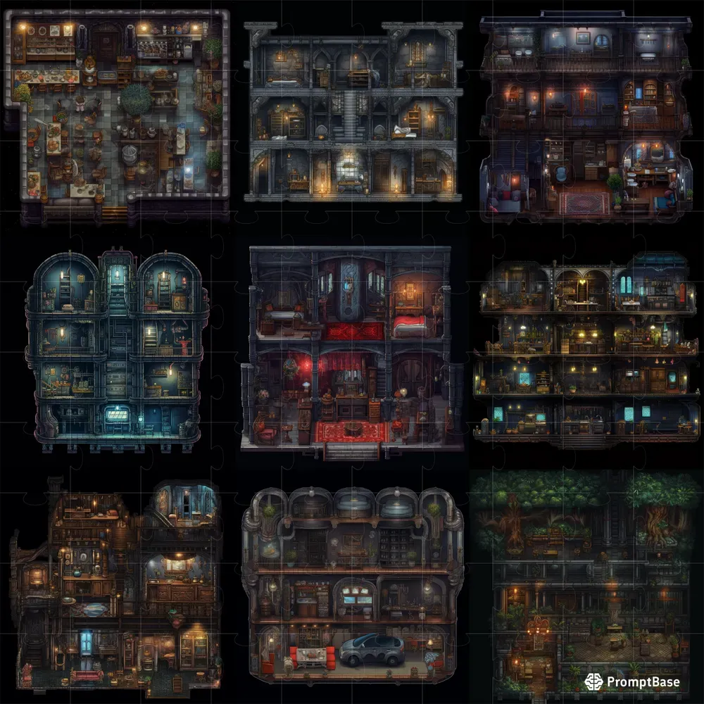 Orthographic RPG Game Assets Midjourney Prompt | PromptBase