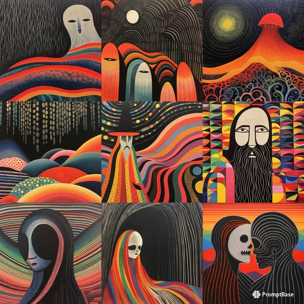 Trippy Creepy Art Prints Midjourney Prompt | PromptBase