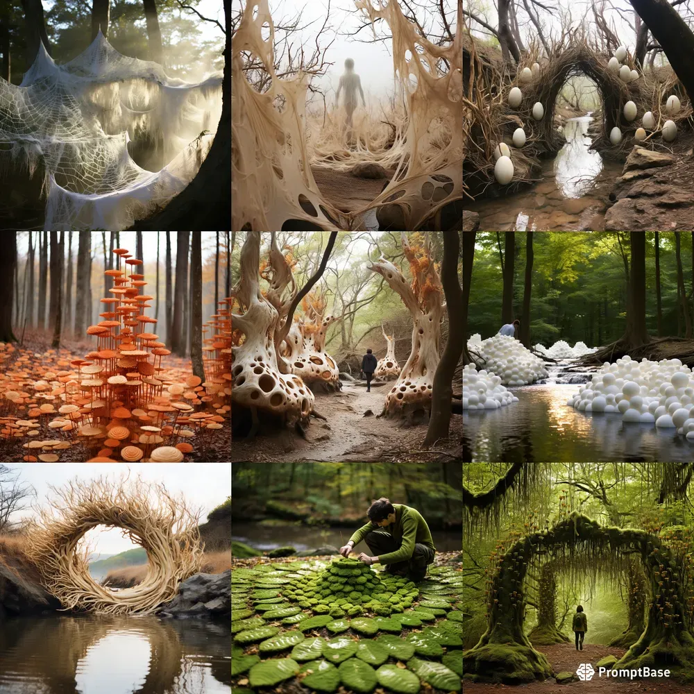 Naturebased Art Installations Midjourney Prompt | PromptBase