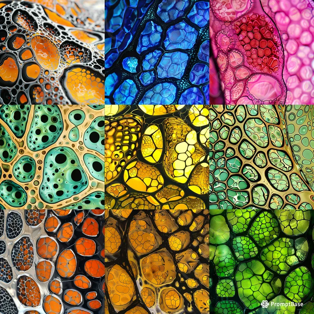 Plant Cell Color Patterns Midjourney Prompt | PromptBase