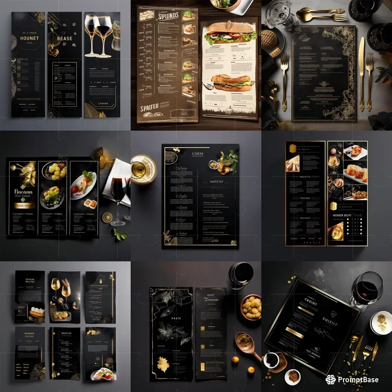 Elegant Concept Custom Menus Midjourney Prompt | PromptBase