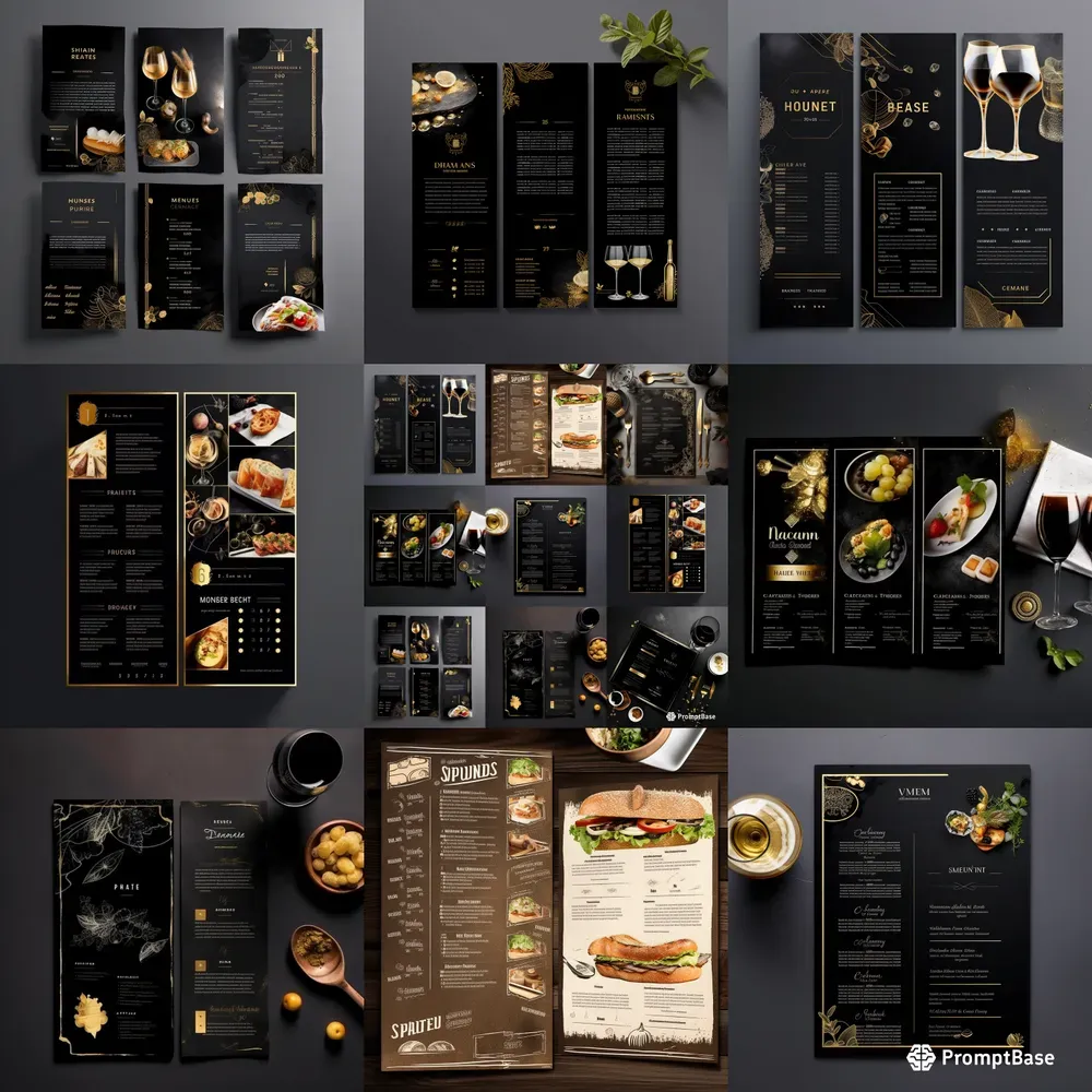Elegant Concept Custom Menus Midjourney Prompt | PromptBase
