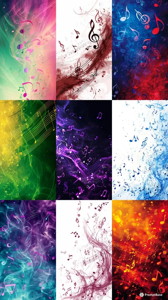 Music Melody Notes Patterns Wallpapers Midjourney Prompt | PromptBase
