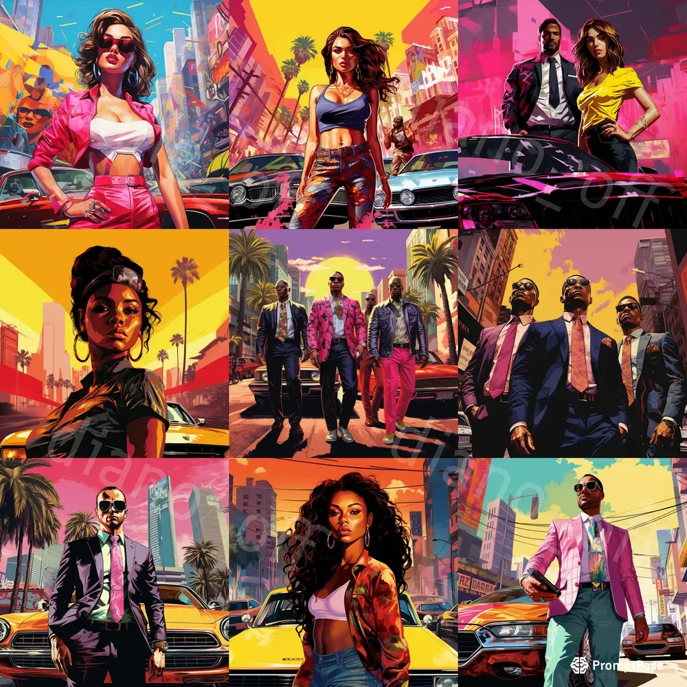 Gta Style Portraits Midjourney Prompt | PromptBase