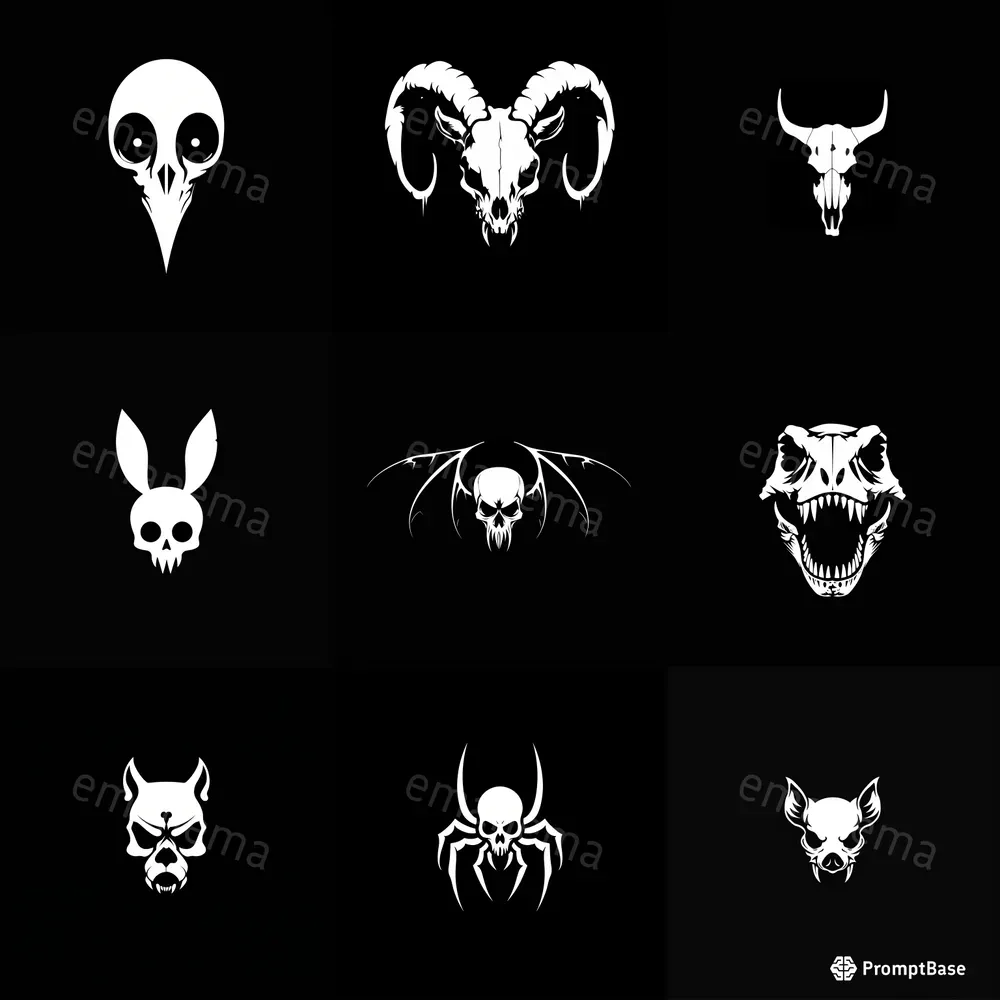 Minimal Horror Logos Midjourney Prompt | PromptBase