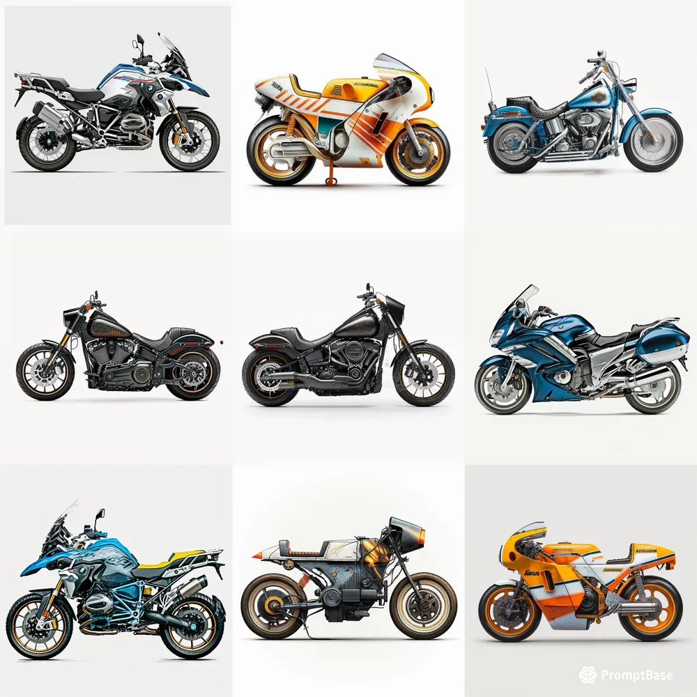 Motorcycle Side View Images Midjourney Prompt | PromptBase