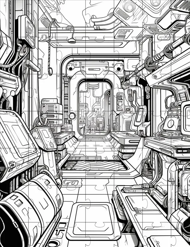 Coloring Pages Adults Cyberpunk Theme Midjourney Prompt | PromptBase