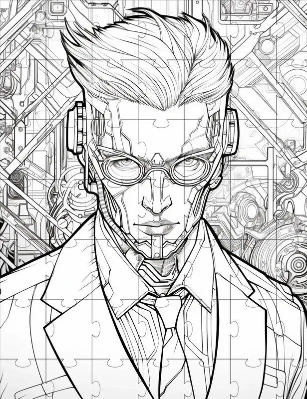 Coloring Pages Adults Cyberpunk Theme Midjourney Prompt | PromptBase
